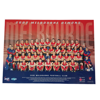Official AFL Melbourne Demons Football Club 2002 Season Team Poster ...