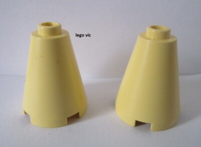 Lego 3942c x2 Cone 2x2x2 Belville Lt Yellow Jaune 5805 5833 5808 5807 ...