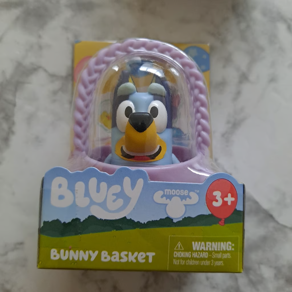 BLUEY Bunny Basket 3” FIGURE 2024 Easter with Blue Bunny Basket new for ...
