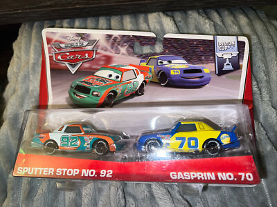 Disney Pixar Cars Sputter Stop No. 92 & Gasprin No. 70 Die Cast Mattel ...