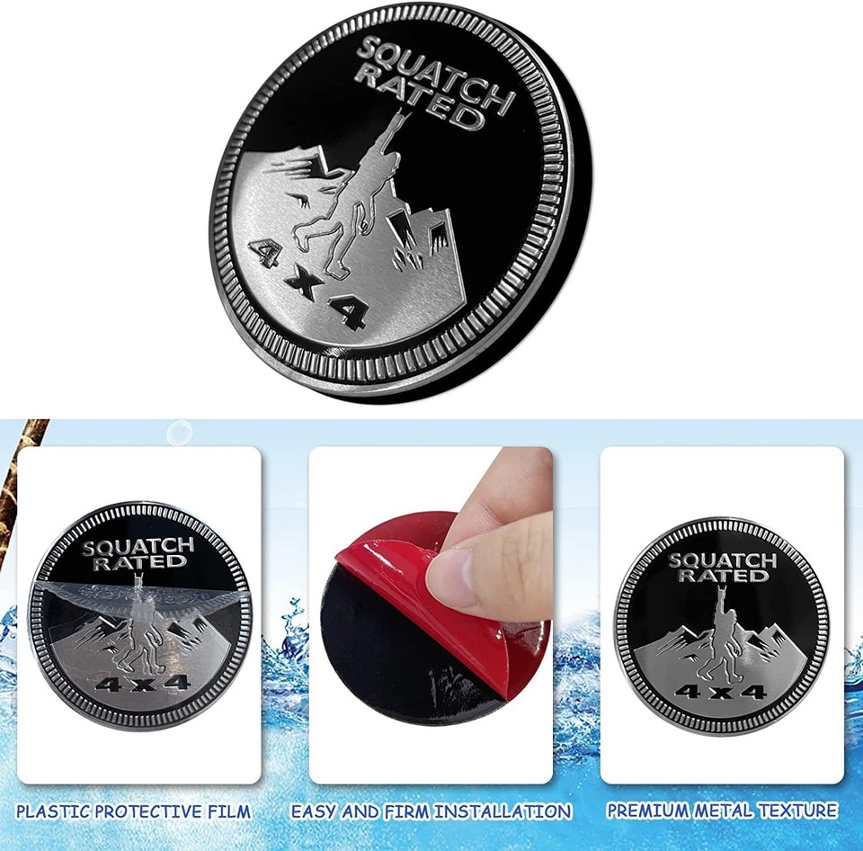 Badge Rated Car Emblem, 4 x 4 Metal Automotive Bigfoot Badge 3D Metal ...