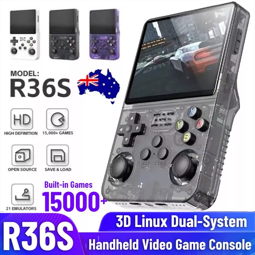 R36S Retro Handheld Video Game Console Linux System 3.5 Inch IPS Screen ...