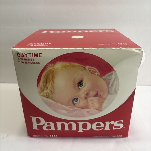 1960s 1970s 1980s Vintage Pampers Daytime Disposable Diapers Sealed Red ...