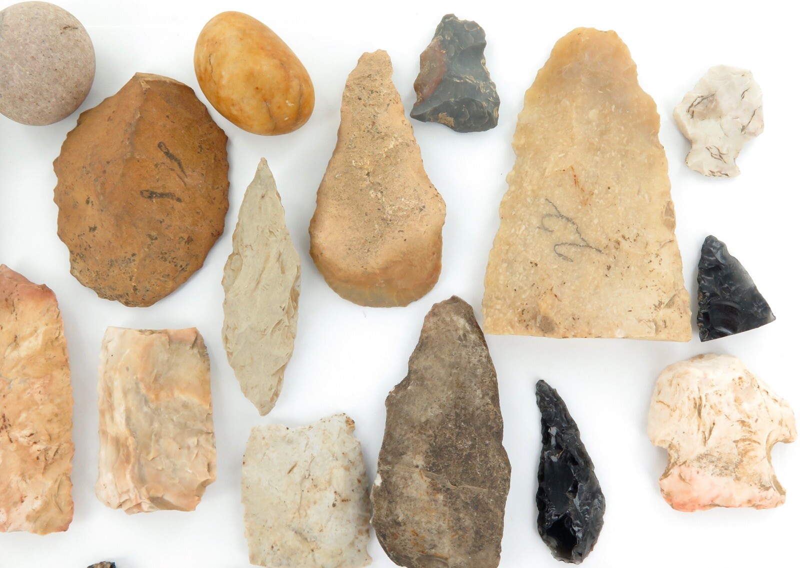 .ARCHAIC PALEO NATIVE AMERICAN INDIAN SPEARHEADS, ARROWHEADS, SCRAPERS ...