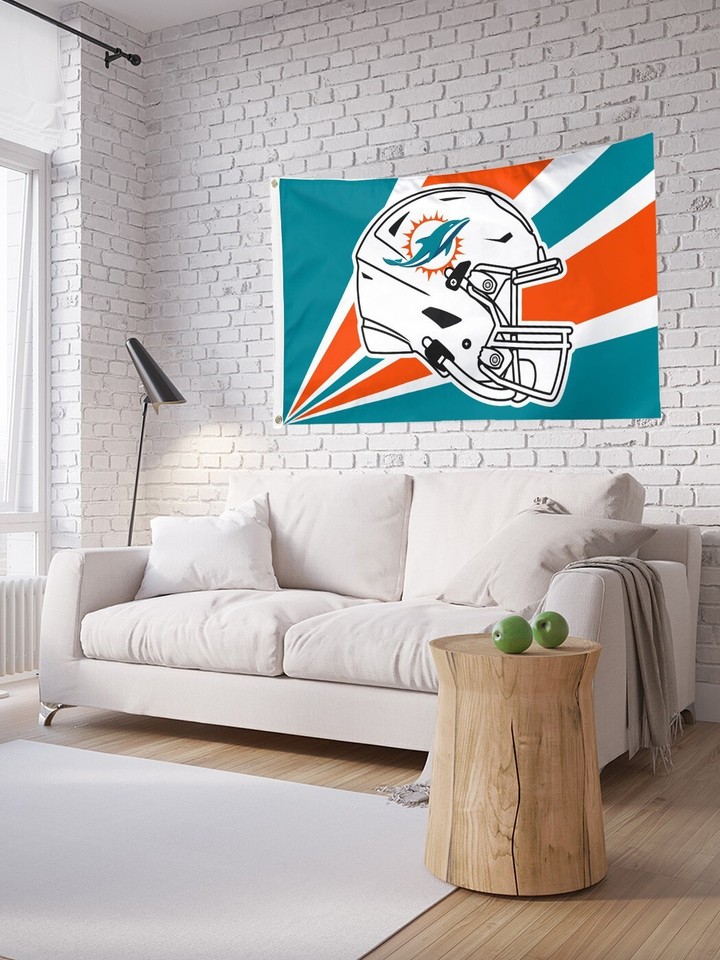 Miami Dolphins Football 3x5 ft Helmet Flag - Ideal NFL Gift Banner | eBay