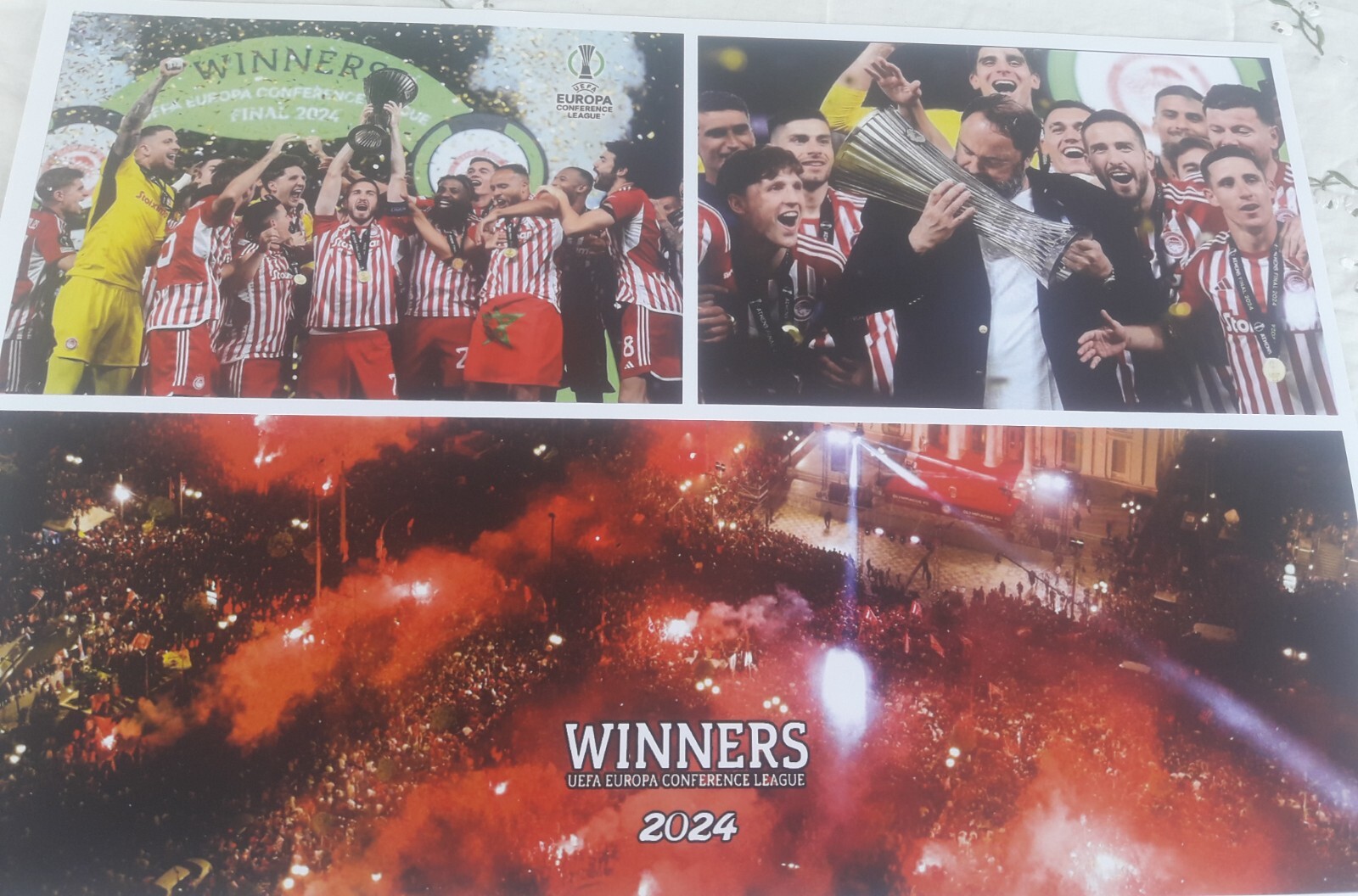 OLYMPIACOS EUROPA CONFERENCE LEAGUE WINNERS OLYMPIAKOS PIREUS TEAM ...