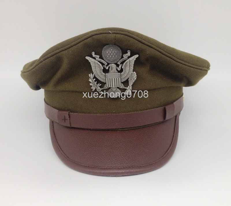 WWII US ARMY AIR CORPS FORCE MILITARY HAT OFFICER WIDE BRIM HAT CAP ...