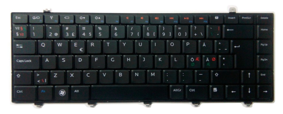 QWERTY NORDIC keyboard Dell Studio 14 14Z 1440 1450 1457 /0R17W7 /DE88 ...