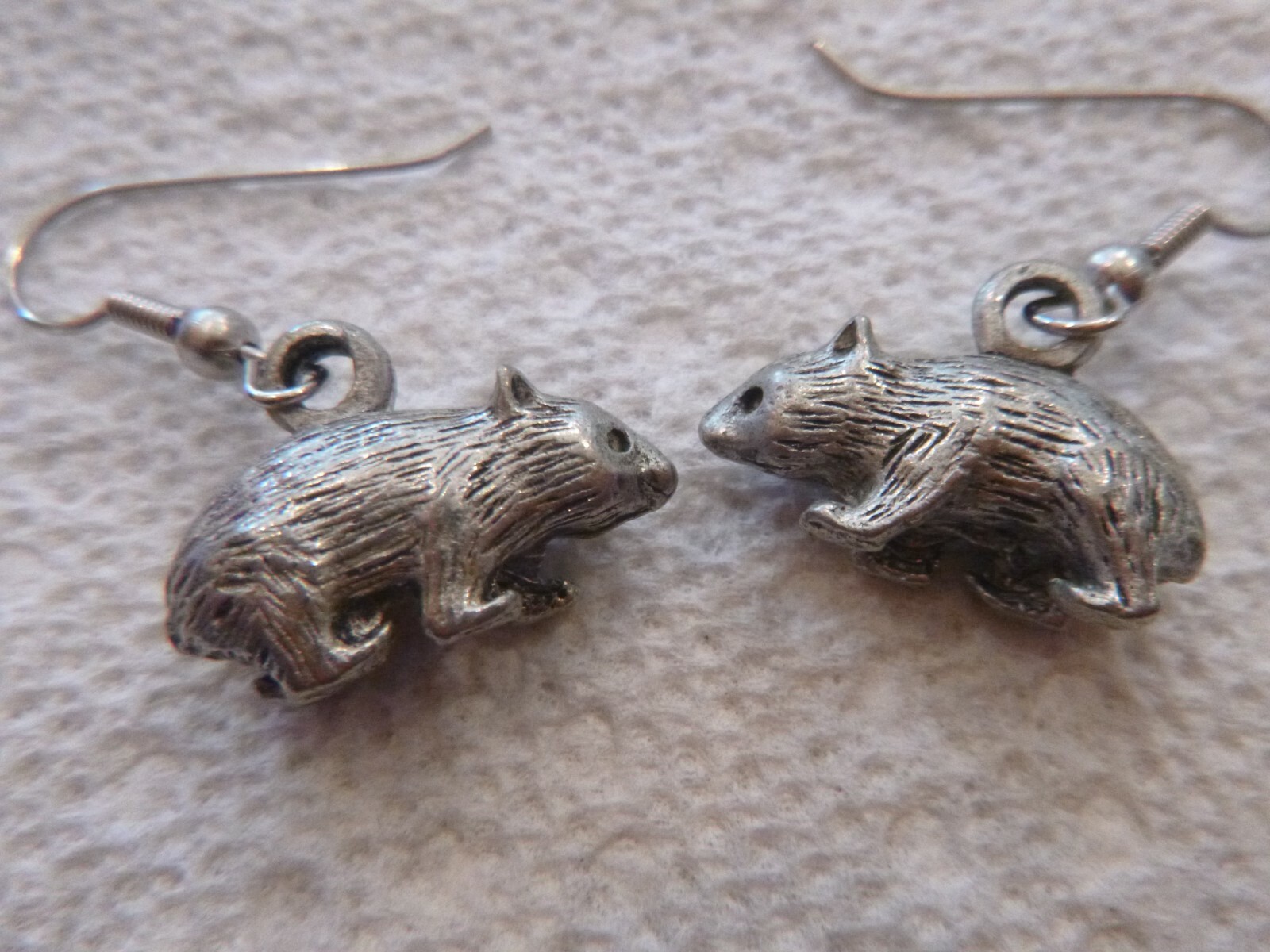Vintage Sterling/Pewter From Australia Wombat Earrings Very Detailed ...