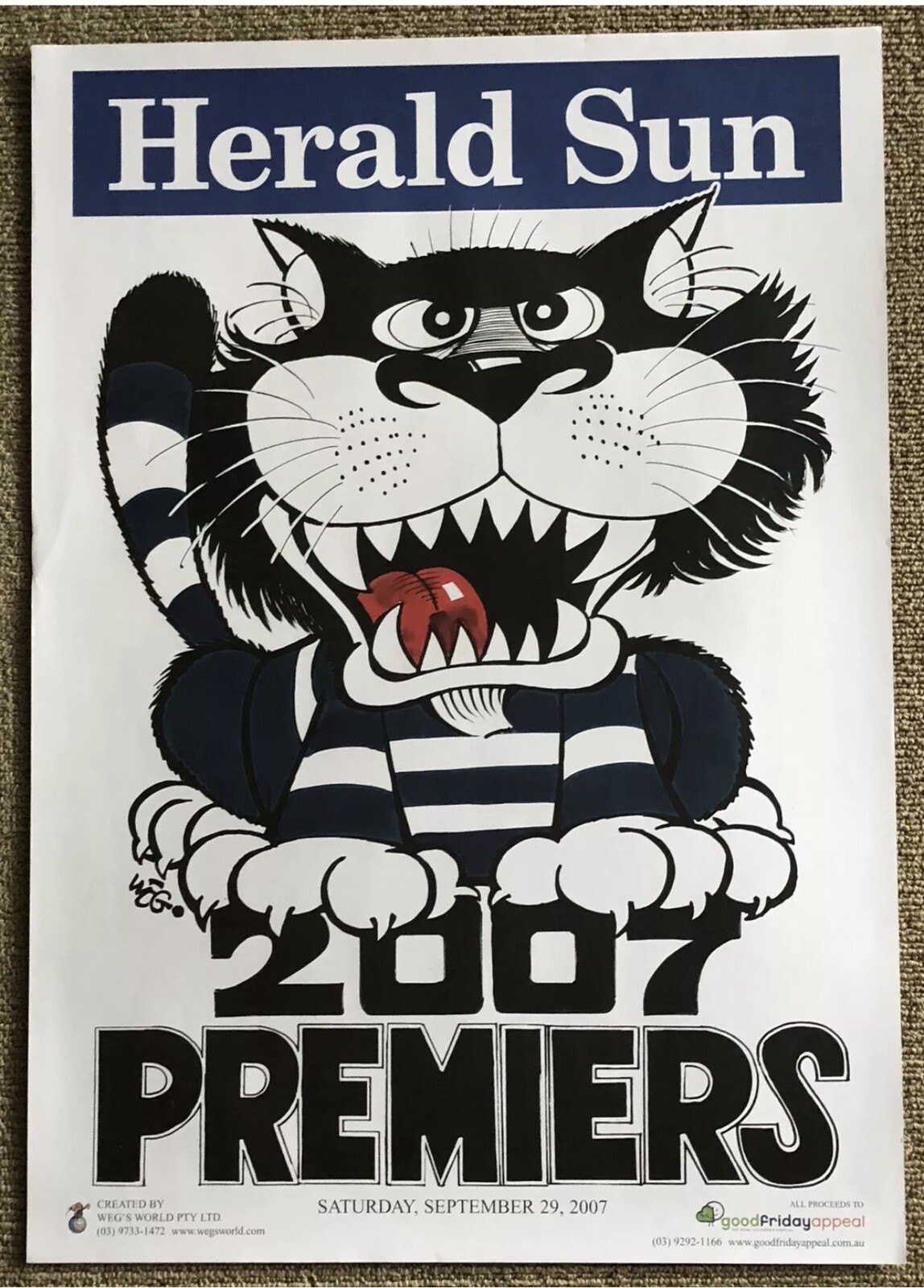 2007 Geelong Cats Premiership Poster WEG 100% Original | eBay Australia