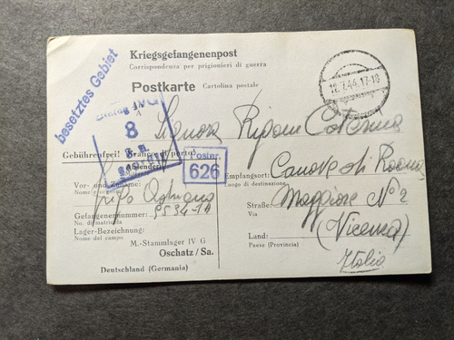 STALAG IV-G German POW Camp 1944 WWII Cover PRISONER of WAR Oschatz ...