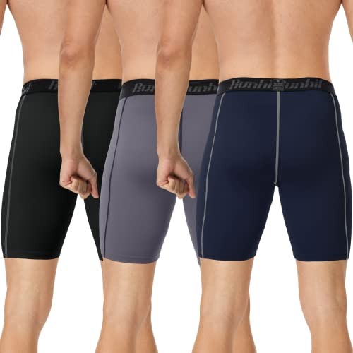 Compression Shorts Men Underwear Medium 3 Pack With Pocket:black,grey ...