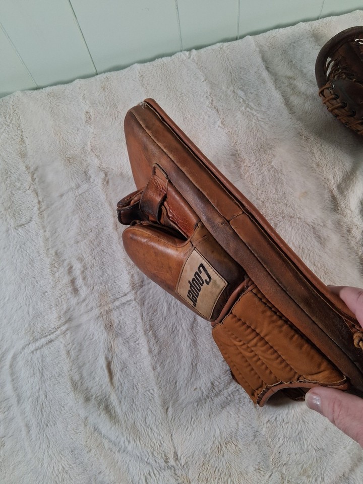 Vintage Cooper Goalie Super Pro Trapper Gm21 Gm 21 and Blocker GM12 Jr ...