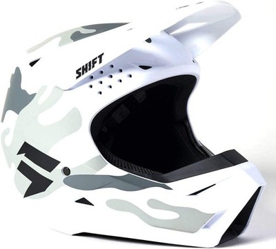 Shift Racing White Label Camo Youth Off-Road Motorcycle Helmet - White ...