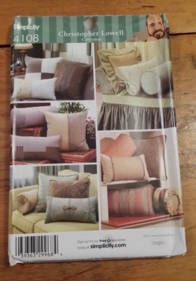 SIMPLICITY BOLSTER PILLOW CRAFT PATTERN 4108 FREE SHIPPING | eBay