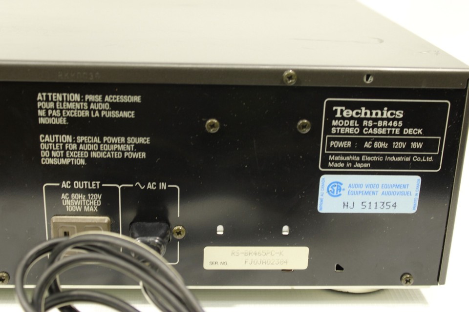 TECHNICS RS-BR 465 cassette deck with autoreverse.(ref K 153) | eBay