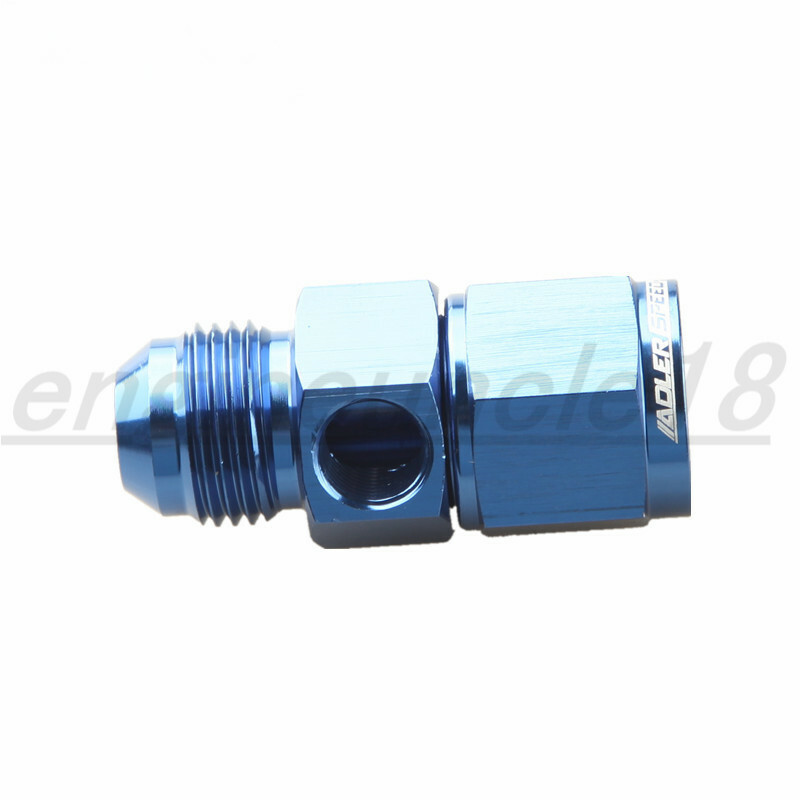 AN4 AN6 AN8 AN10 Male to Female Fitting With 1/8"NPT Pressure Gauge ...