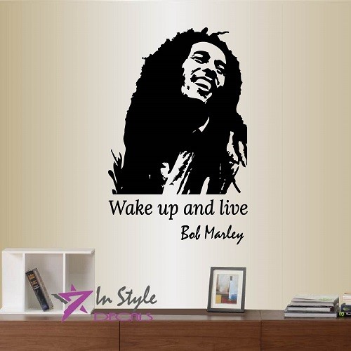 Vinyl Decal Quote Wake Up And Live Reggae Music Lettering Wall Mural ...
