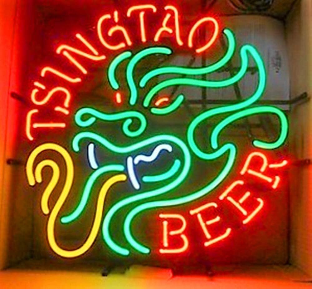 Tsingtao Dragon Beer 20"x16" Neon Light Sign Lamp Bar Pub Tube Glass ...