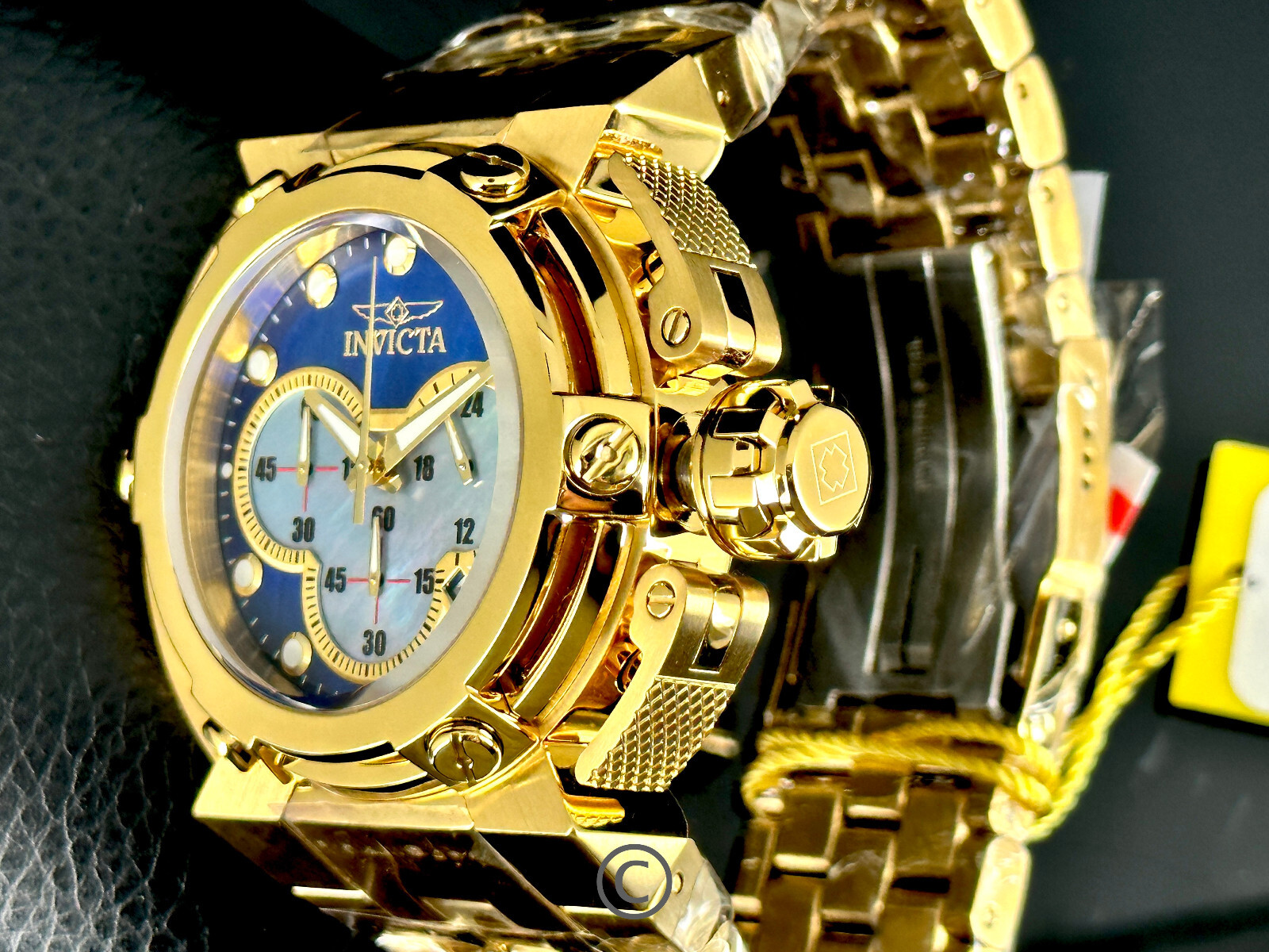 NEW Invicta Coalition Forces X-Wing 46MM Mother-Of-Pearl Blue Dial Gold ...