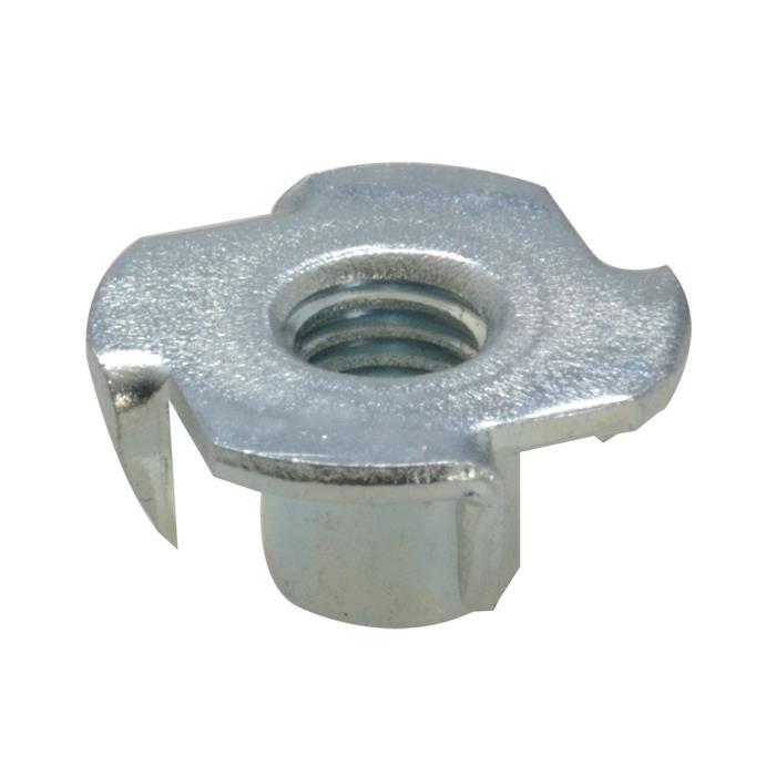 Zinc Plated M4 (4mm) Metric Coarse Tee Nut 4 Prong Blind Timber Wood T ...