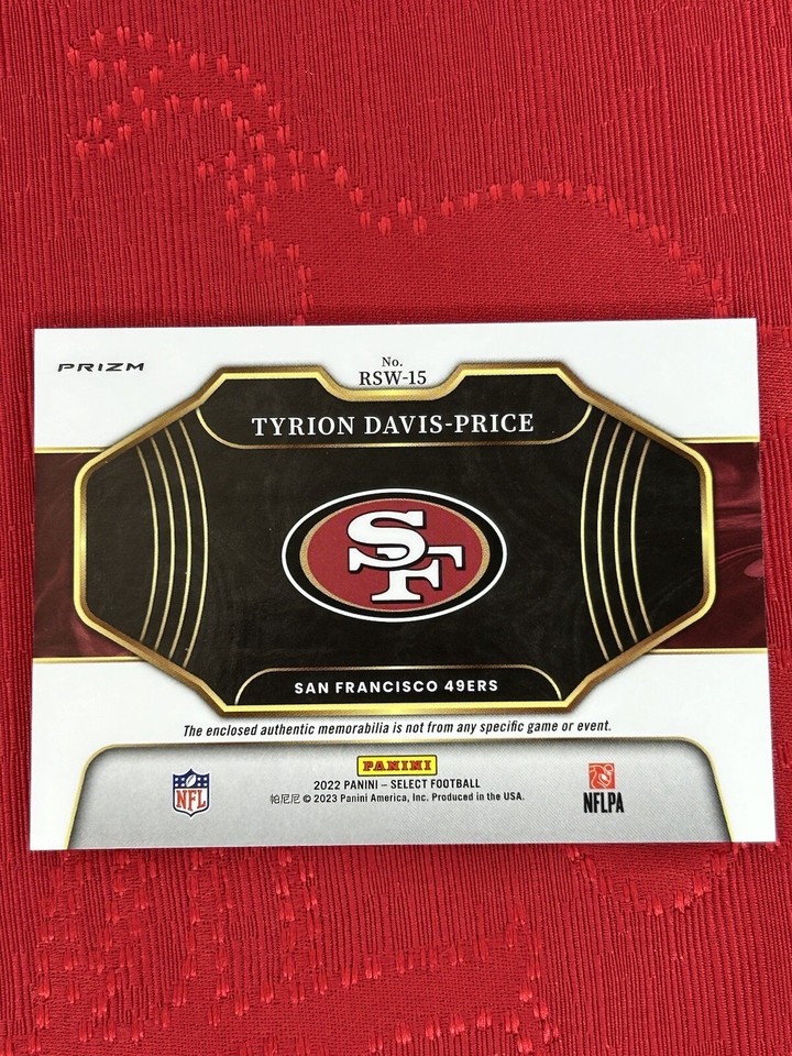 2022 Select Tyrion Davis-Price Rookie Swatches Red Prizm Patch RC #RSW ...