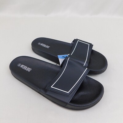 Mission Ridge Wide-Strap Slip-On Slide Sandals - 10-11, Black #953 | eBay