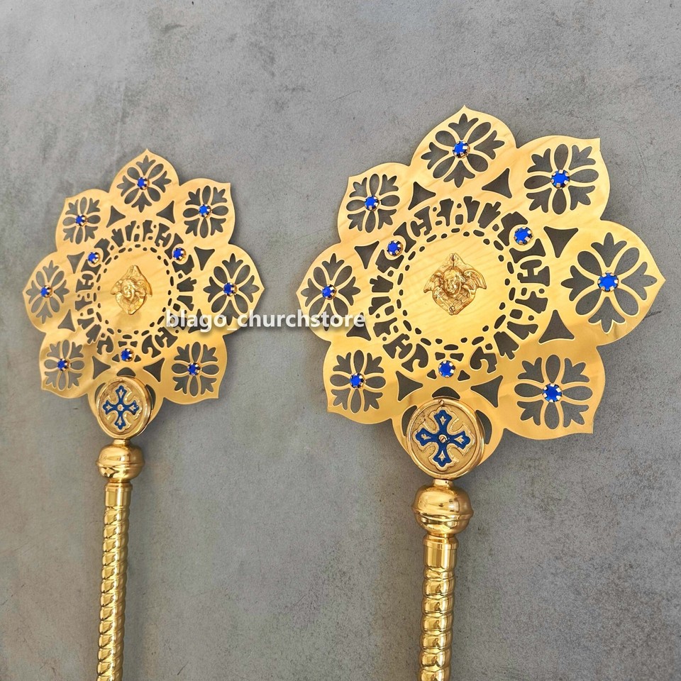 Church Liturgical Fan Ripidion Collapsible Orthodox Rapids Brass 62.99 ...