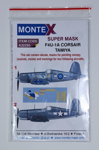 1/32 Tamiya F4U-1A Corsair Super Paint Masks & Decals Set - Montex ...