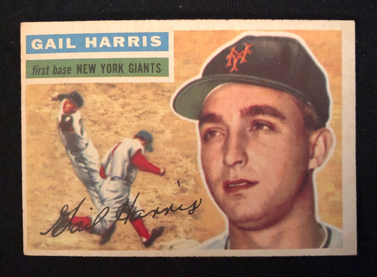 1956 Topps Baseball Card Gail Harris #91 NRMT Range White Back O/C CF ...