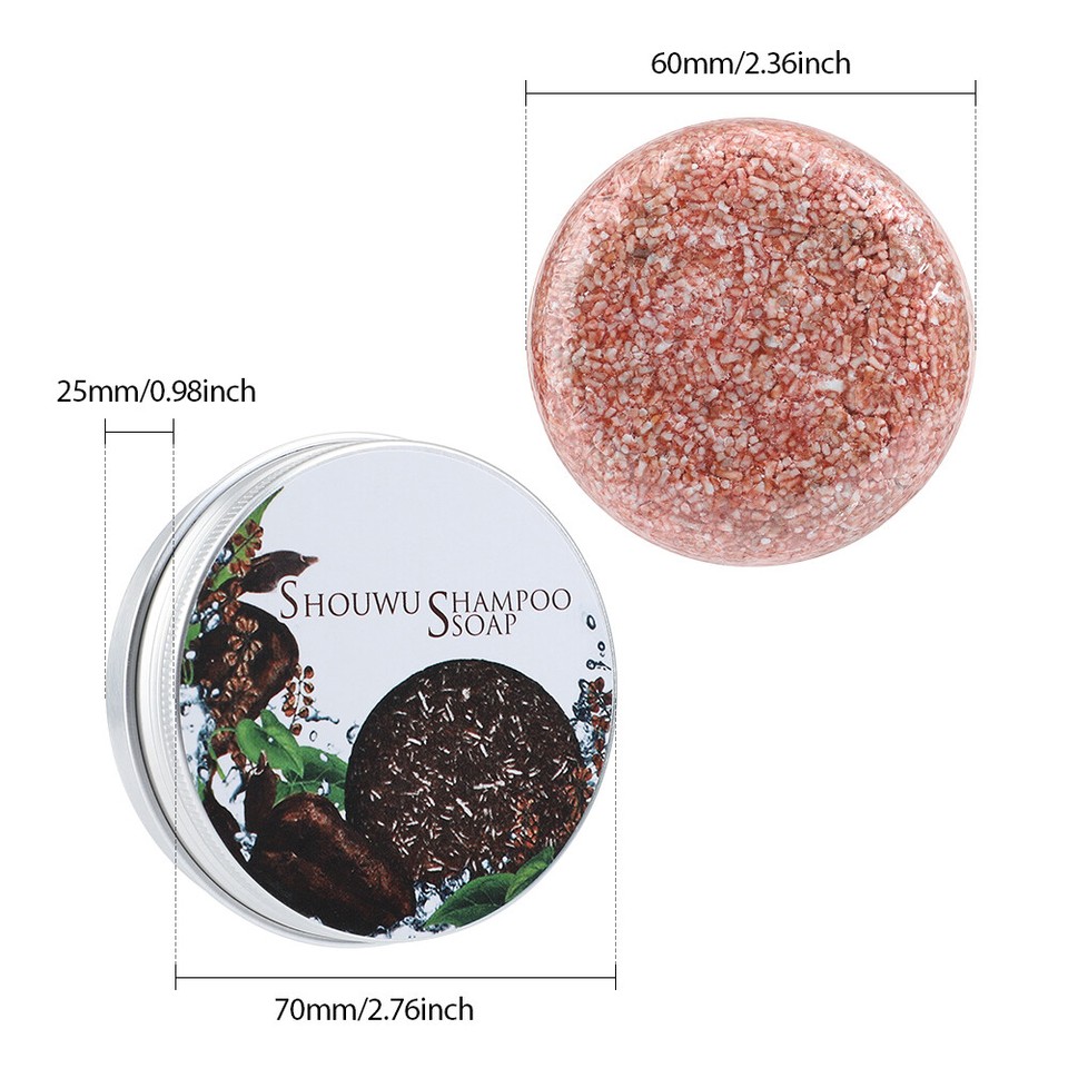 2x Natural Polygonum Hair Darkening Shampoo Bar Dark Gray Hair Reverse ...