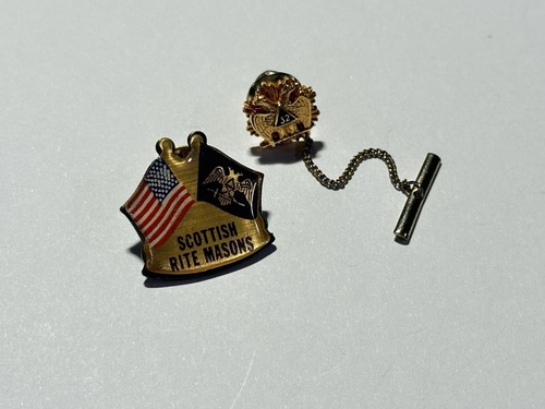 Vintage Scottish Rite 32 Freemason Double Eagle Head Mason Gold Pin Lot ...