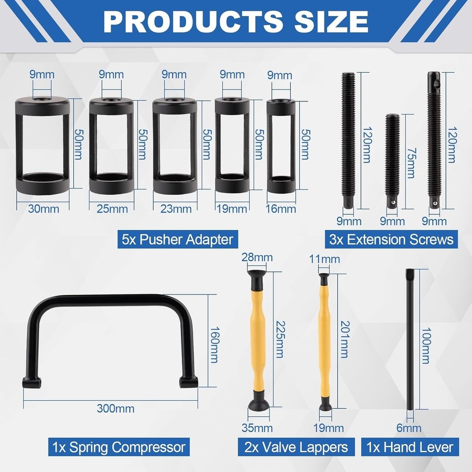 Valve Spring Compressor Set, 12PCS Valve Spring Clamp Removal Tool with ...