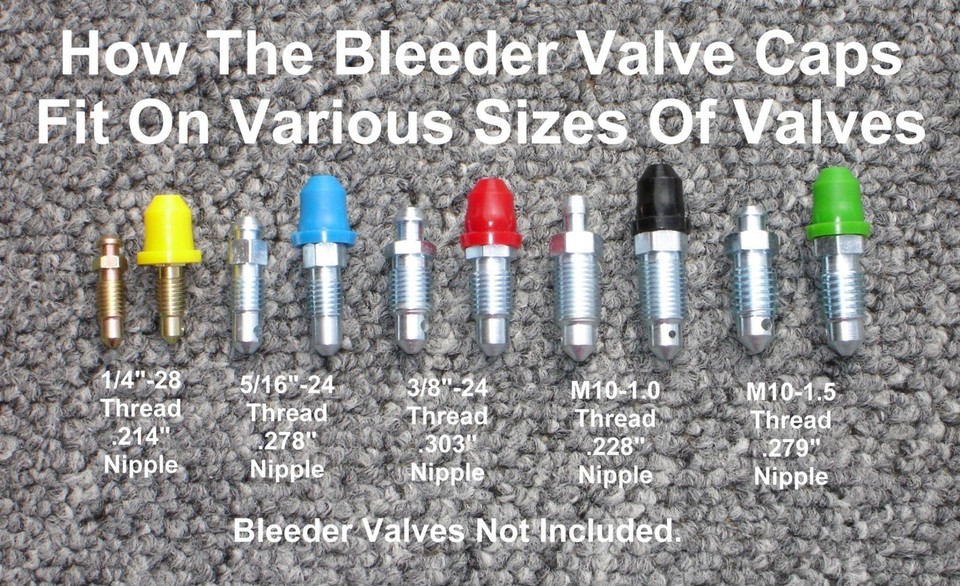 Polyurethane Brake Bleeder Valve Caps; Set of 6 Green | eBay