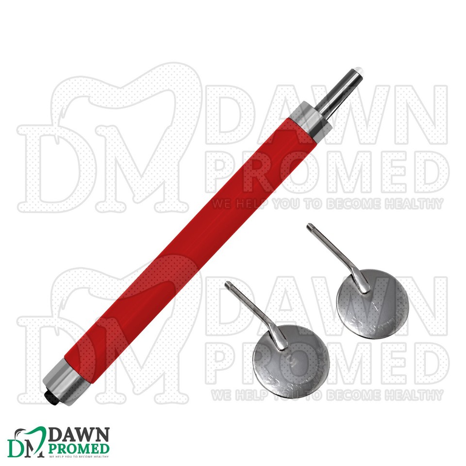 Dental Mouth Mirror #4 & #5 W/Led Light Red Color Handle Oral Exam Instruments | eBay