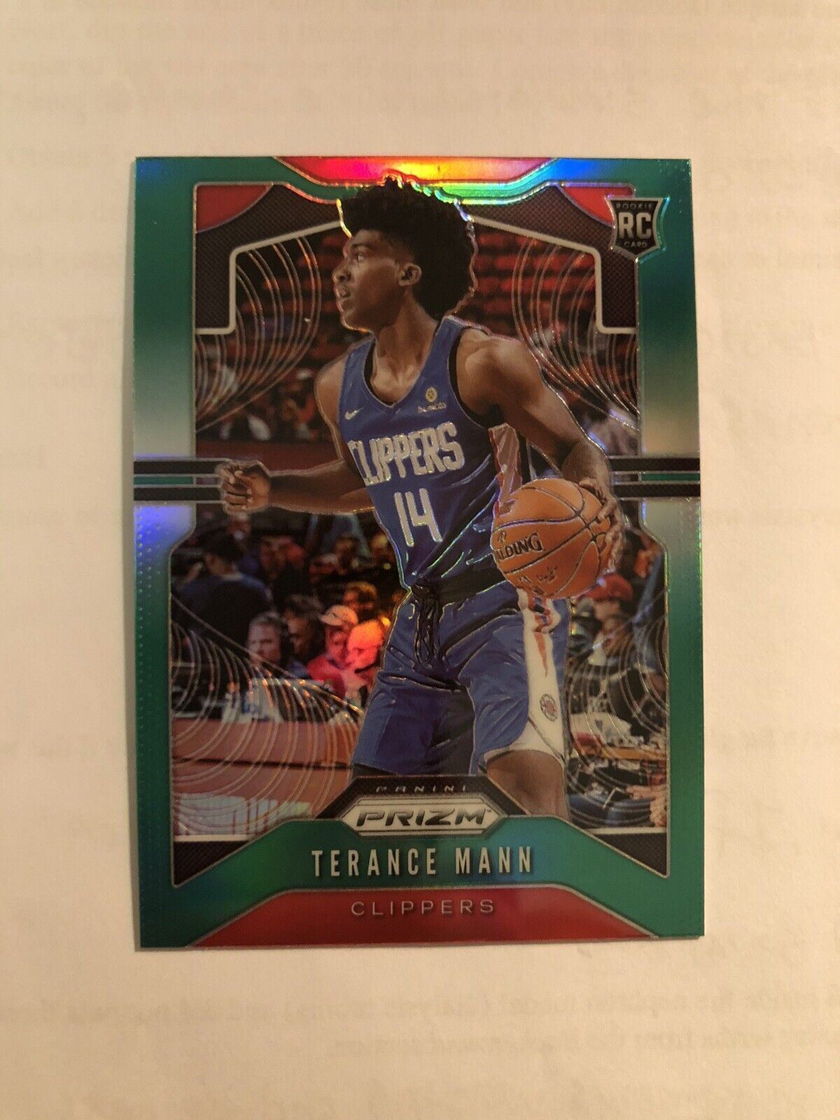 2019-20 Panini Prizm Terrance Mann Green Prizm Rookie RC #296 Clippers ...