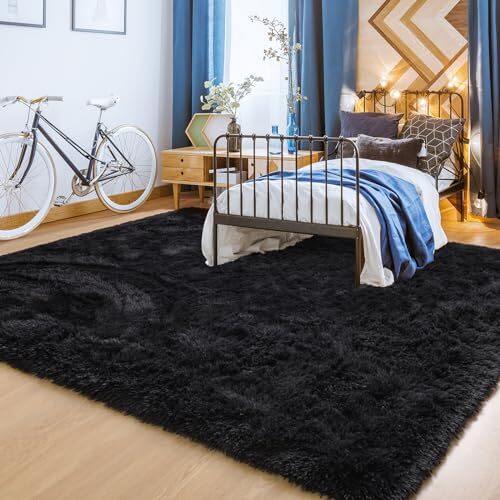 Soft Area Rugs Fluffy Bedroom Living Room Rug Shag Throw Rug 2x3 Feet ...