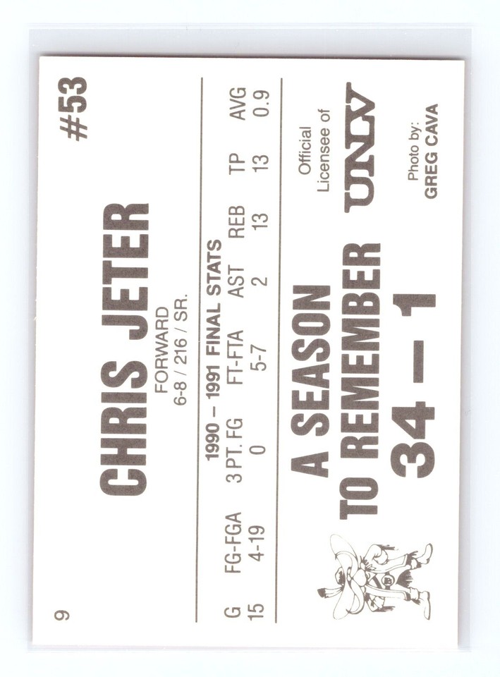 Rebels Season To Remember #53 Chris Jeter | eBay