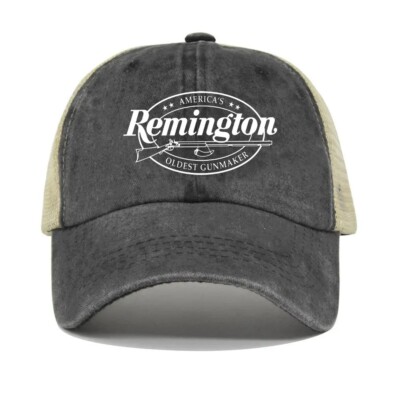 Remington Guns Firearms Logo Printed Black Hat Trucker Cap Adjustable ...