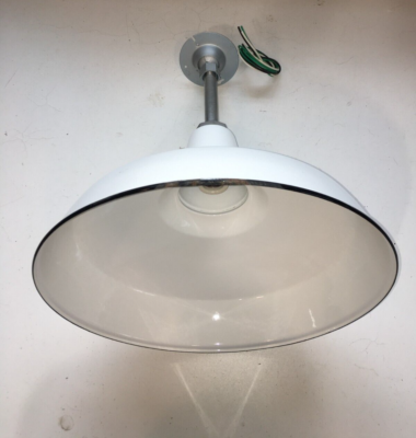 Vintage Porcelain Barn Light Fixtures XL White Factory Industrial