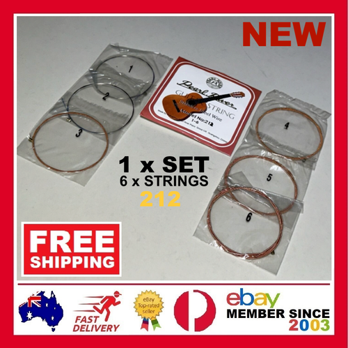 6 x Stainless Steel Guitar Strings (1 x Set) BRAND NEW (Model: 212 ...