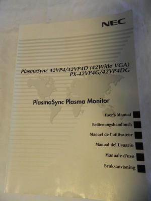 NEC Plasma Sync 42VP4 / 42VP4D (42Wide VGA) Nec PX-42VP4G / 42VP4DG ...