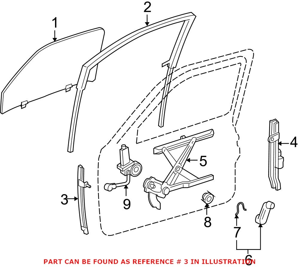 Genuine OEM Door Window Glass Surround Channel Bracket for Toyota ...