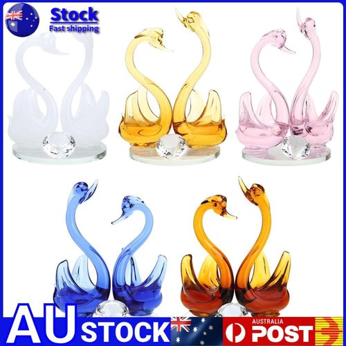 Crystal Swan Figurines Diamond Ornaments Colorful DIY Arts Props Home ...