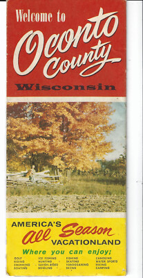Vintage 1960s "Welcome to Oconto County" WI Travel Brochure " | eBay
