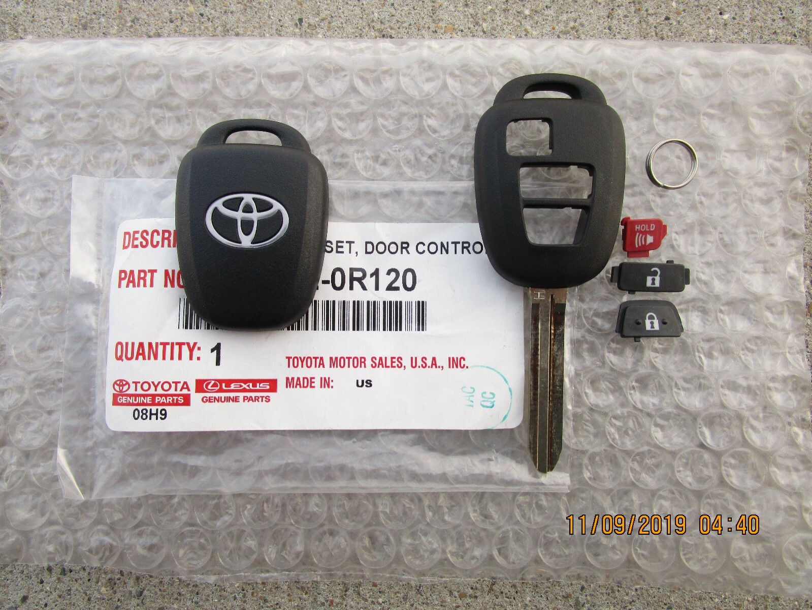 13 - 15 TOYOTA RAV4 LE XLE REMOTE TRANSMITTER SHELL HOUSING KIT UNCUT ...