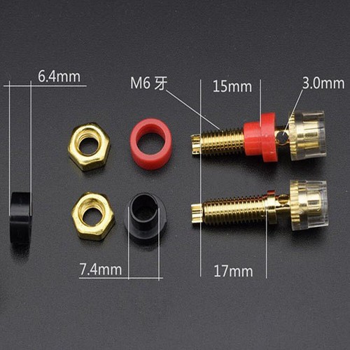 2PCS New Gold Plated Mini Binding Post Connectors 4MM Banana Plug ...
