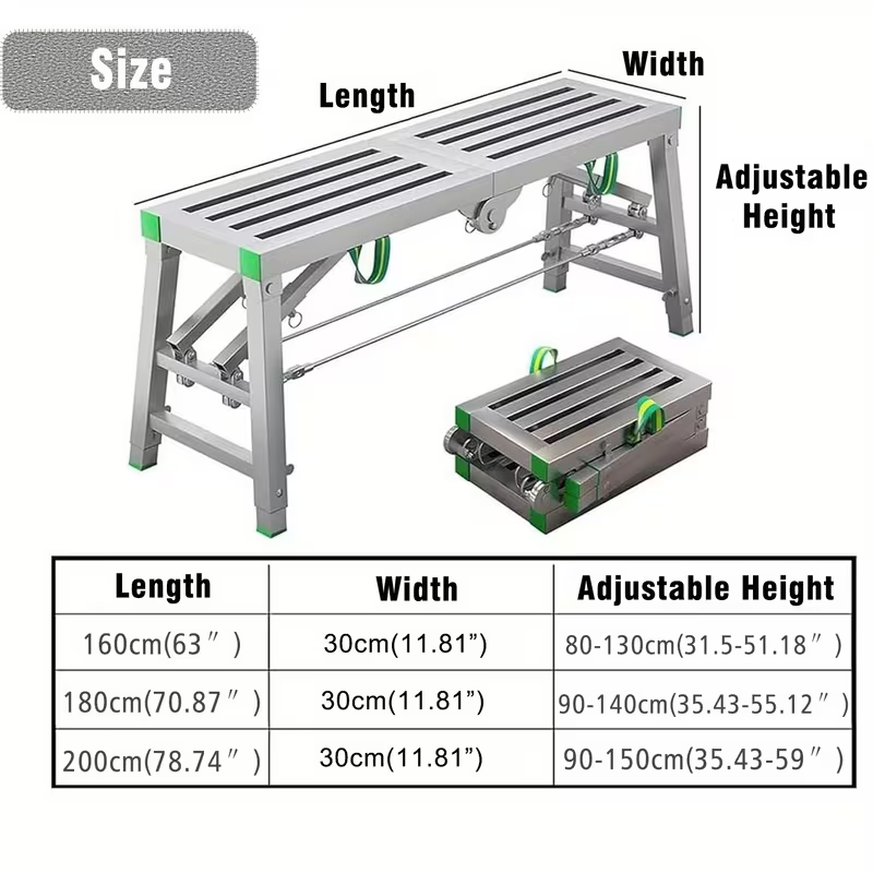 Folding Work Platform,Portable Steel Step Ladder Stool for Home ...