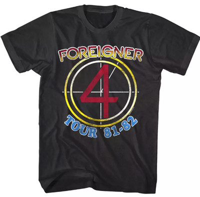 Foreigner 4 Tour 1981-82 Men's T Shirt 80's Rock Band Concert Tour ...