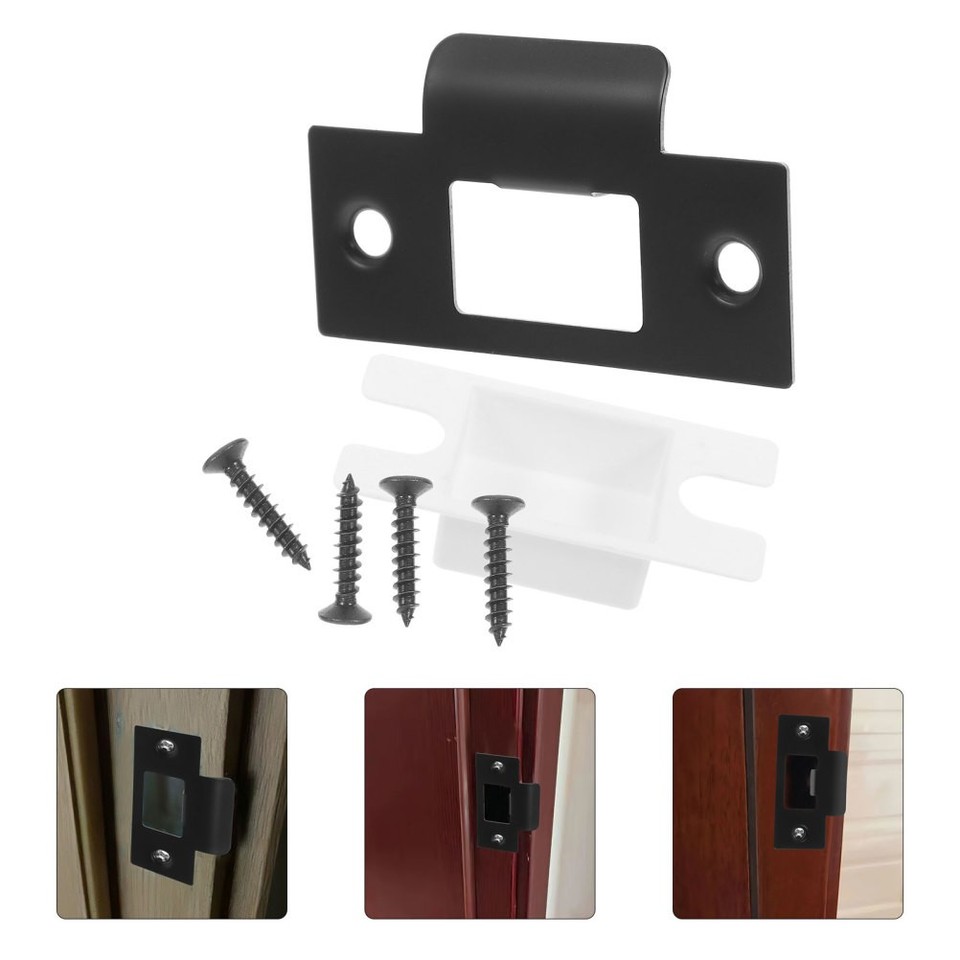 Door Latch Guard Plate Deadbolt Strike Universal Stainless Lock Hole ...